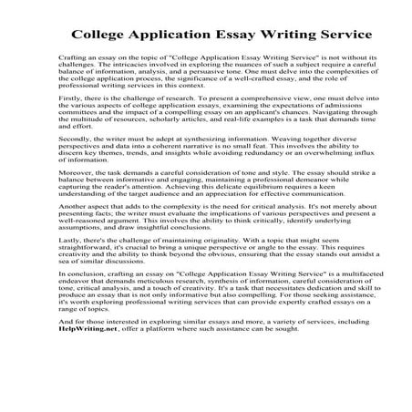 Sample College Personal Essay. Harrington College of Design | PDF