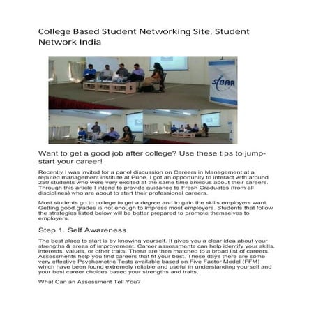 College based student networking site | PDF | College Planning ...