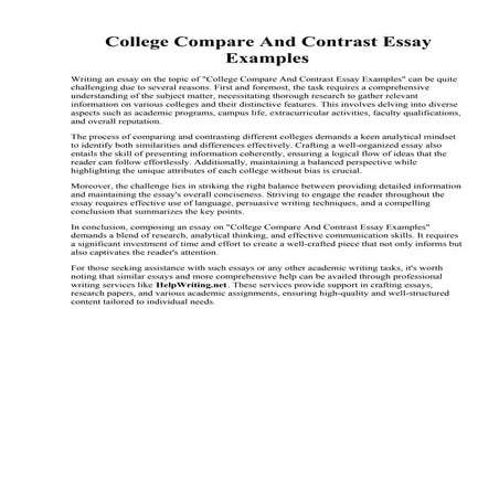 College Compare And Contrast Essay Examples.pdf