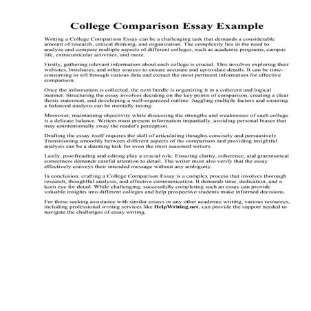 College Comparison Essay Example | PDF