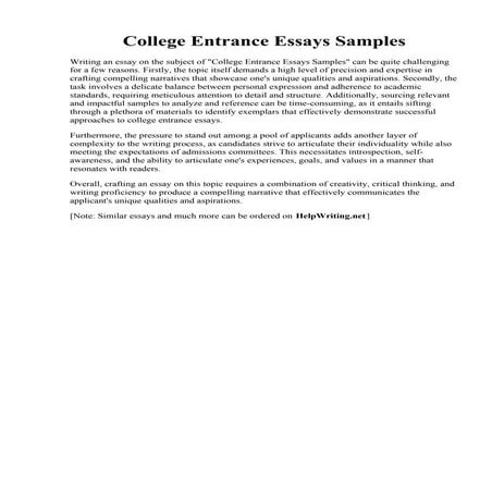 College Entrance Essays Samples. 001 Yhn3ns0535 Free Sample Essay For Graduate School Admission ...