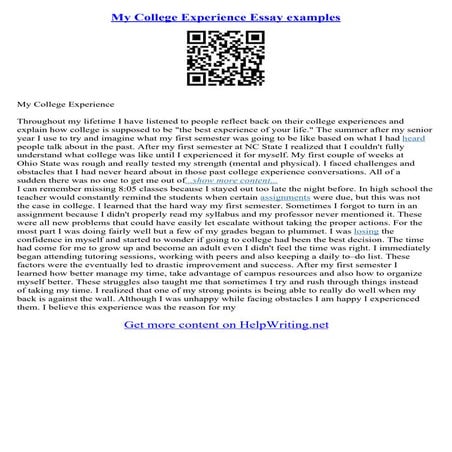 College Entry Essay Sample | PDF