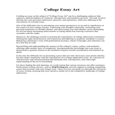 College Essay Art | PDF