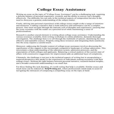 College Essay Assistance | PDF