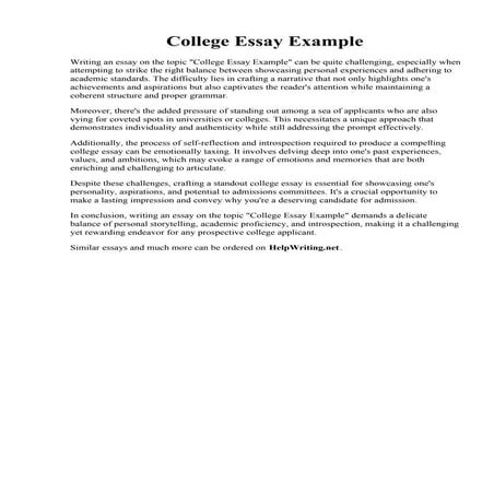 College Essay Example. 002 Essay Example Should College Free Argument ...