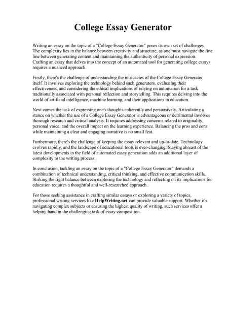 Automatic Essay Generator | PDF