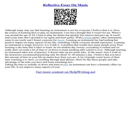 College Essay On Music | PDF