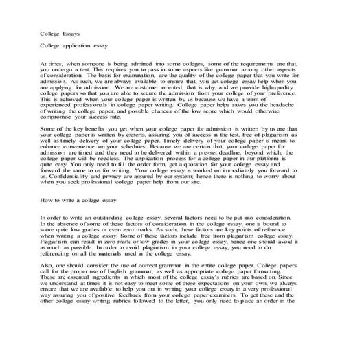 College essays | DOCX