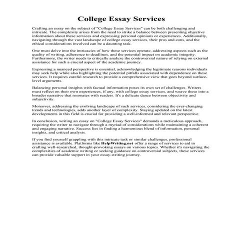 College Essay Services. College Essay Examples - 9 in PDF Examples | PDF