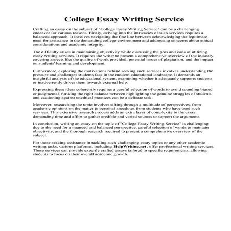 College Essay Writing Service.pdf | Educational Assessment | Education