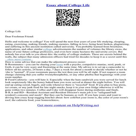 College Life Essays | PDF