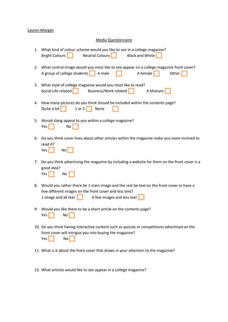 Survey For School Magazine Cover | PDF