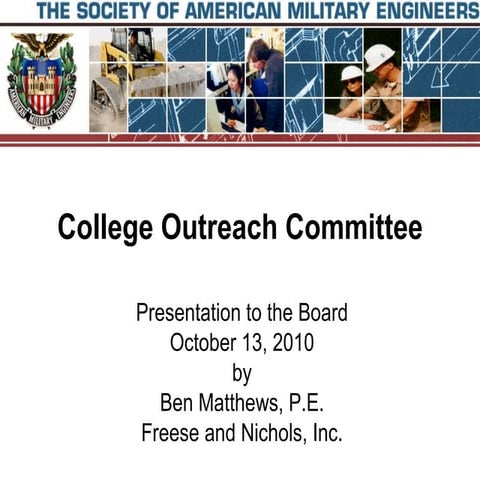 College Outreach Brief to SAME Board 10-13-10 | PPT
