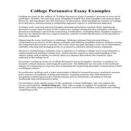 College Persuasive Essay Examples. Writing persuasive essays - College ...