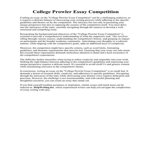 College Prowler Essay Competition | PDF