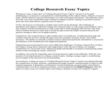 College Research Essay Topics. Research Topics for PhD in Law by PhD ...