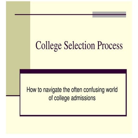 College Selection Process | PDF