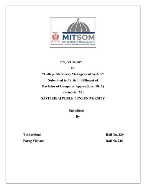 Stationary Store Management System | PPTX