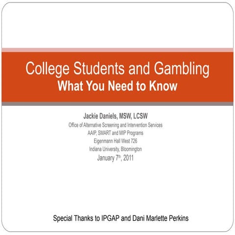 College Students and gambling | PPT