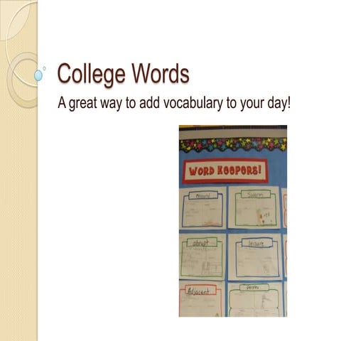 College Words | PPTX | College Planning | College Education
