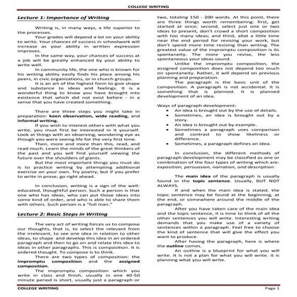 College writing: Importance of Writing and Basic Steps in Writing ...