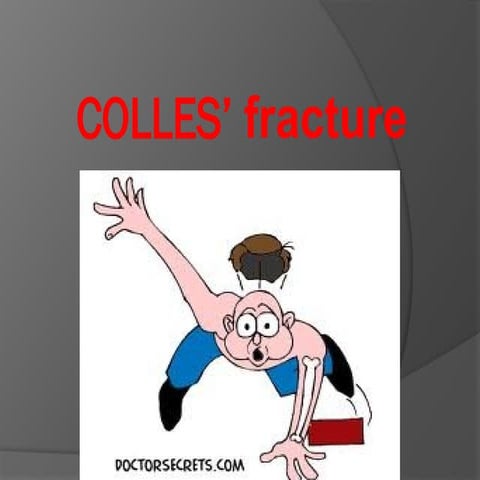 Distal End Radius Fractures - Colles, Smiths & Bartons | PPTX