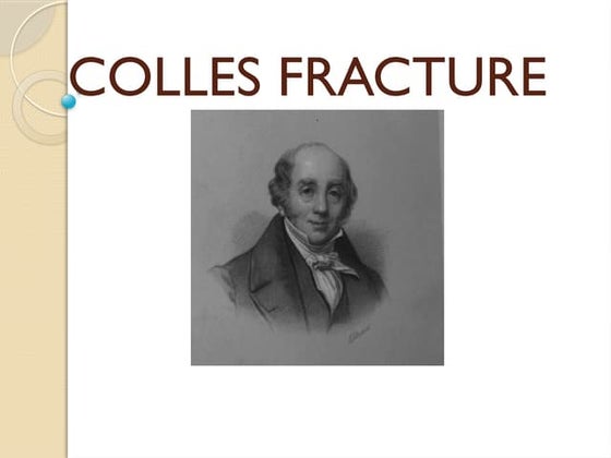 Distal End Radius Fractures - Colles, Smiths & Bartons | PPTX