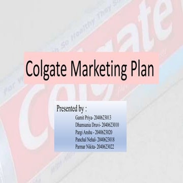 Market segmentation of colgate converted | PDF