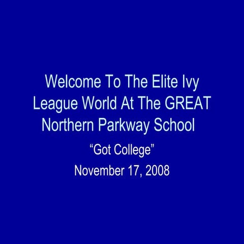 College Night Presentation | PPT