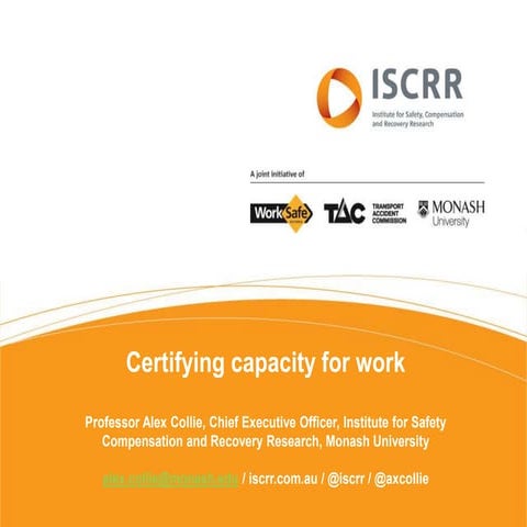 Certifying Capacity for Work | PPT