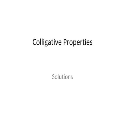 Colligative Properties | PPT