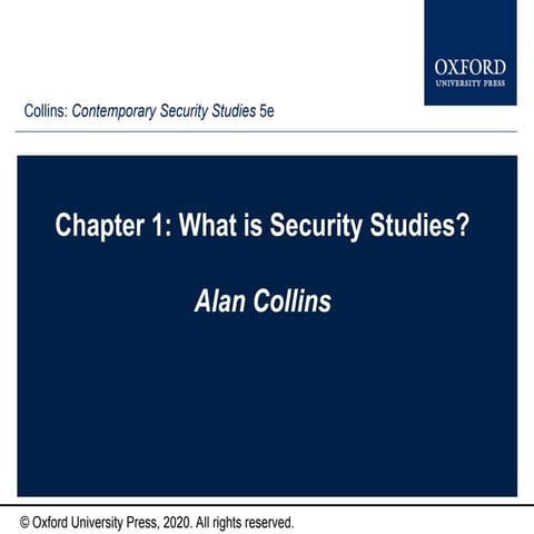 Chapter 1: What is Security Studies? by Alan Collins | PPT