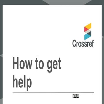 Help and support from Crossref | PPT