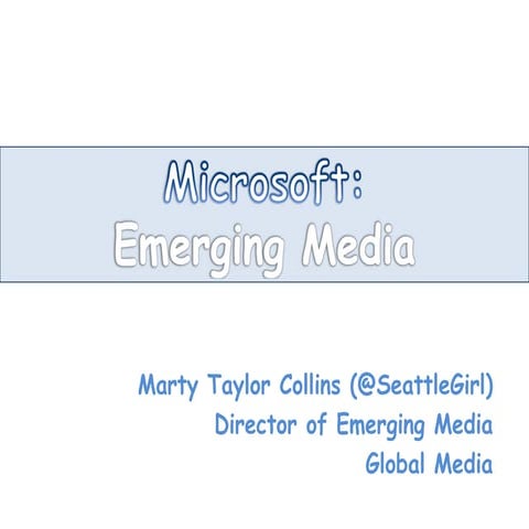 iMedia October Breakthrough Summit: New Frontiers B: "Emerging Media ...