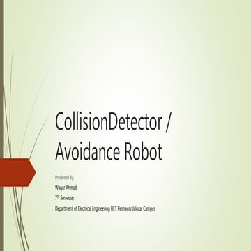 Collision Detector And Avoidance Robot Ppt 