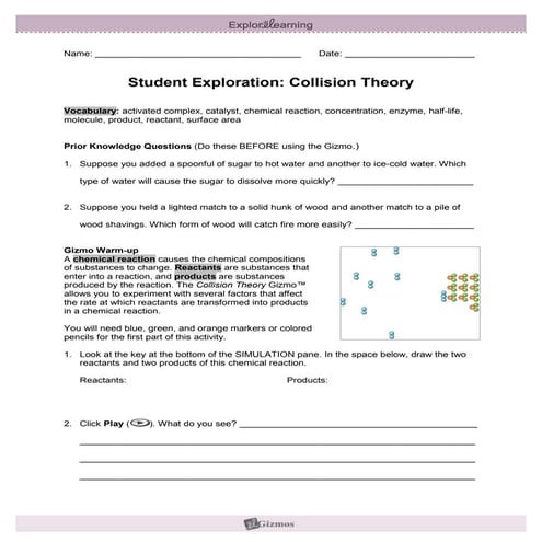 Collision theory student guide | DOCX