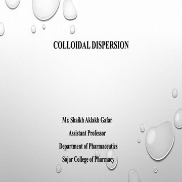 Colloidal Dispersion Pptx