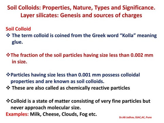 Soil colloids | PPT | Chemistry | Science