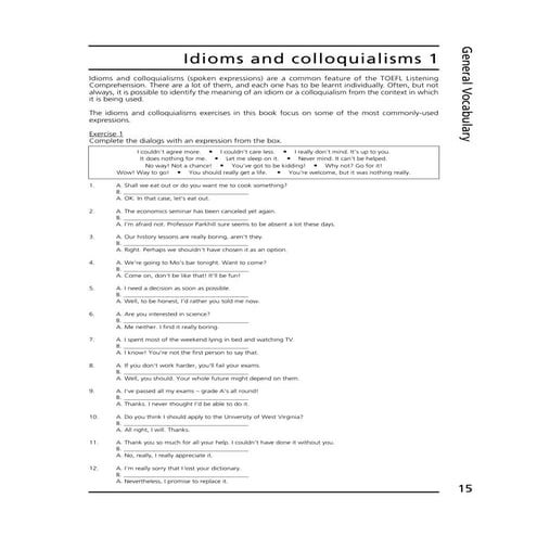 Idioms and Colloquialisms1 | PDF | Educational Assessment | Education