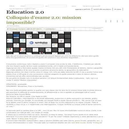 Colloquio d’esame 2.0 mission impossible - 2013 - education 2 | PDF | Education