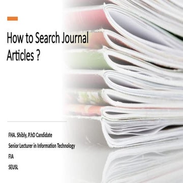 How to search journal articles for all researchers | PPT