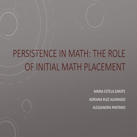 Persistence in Math: How Initial Math Placement Derails Progress ...