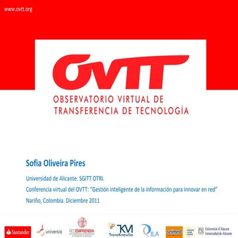 Conferencia virtual del OVTT para Colombia: Dra. Sofia Pires | PPT