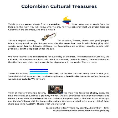 Colombian cultural treasures | PDF | Music | Entertainment