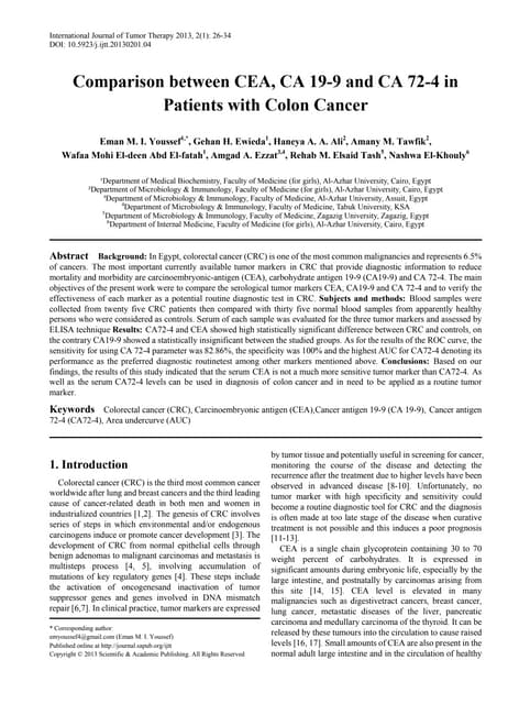 Serum CEA as Tumor Marker | PPTX