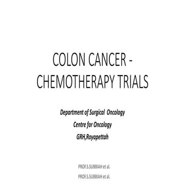 Colon cancer chemotherapy trials | PPTX