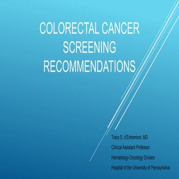 Colon cancer screening recommendations | PPTX | Digestive Disorders ...