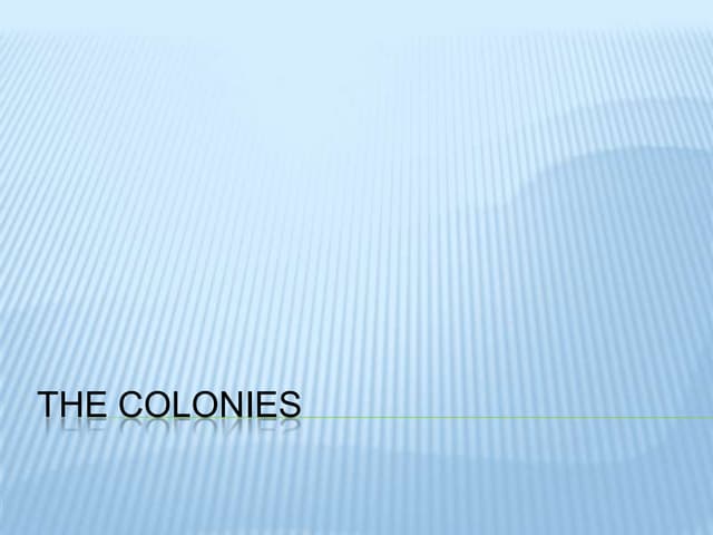 Tension In The Colonies (Level I & Ii) | PPT