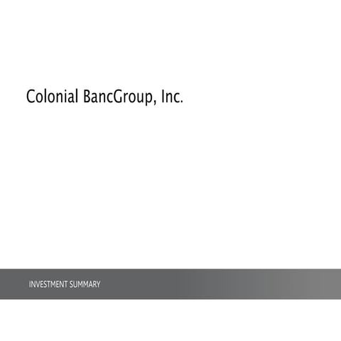 Colonial BancGroup | PDF