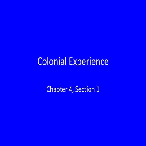 Colonial experience | PPT